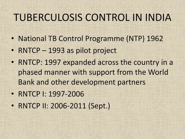 Revised national tuberculosis control programme | PPTX