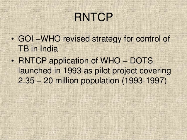 Revised national tuberculosis control programme – Sai Swaroop