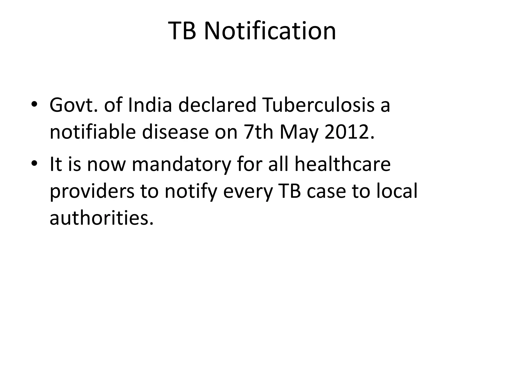 Revised national tuberculosis control programme | PPTX