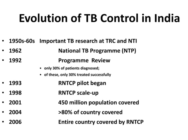 Revised national tuberculosis control programme | PPT | Free download