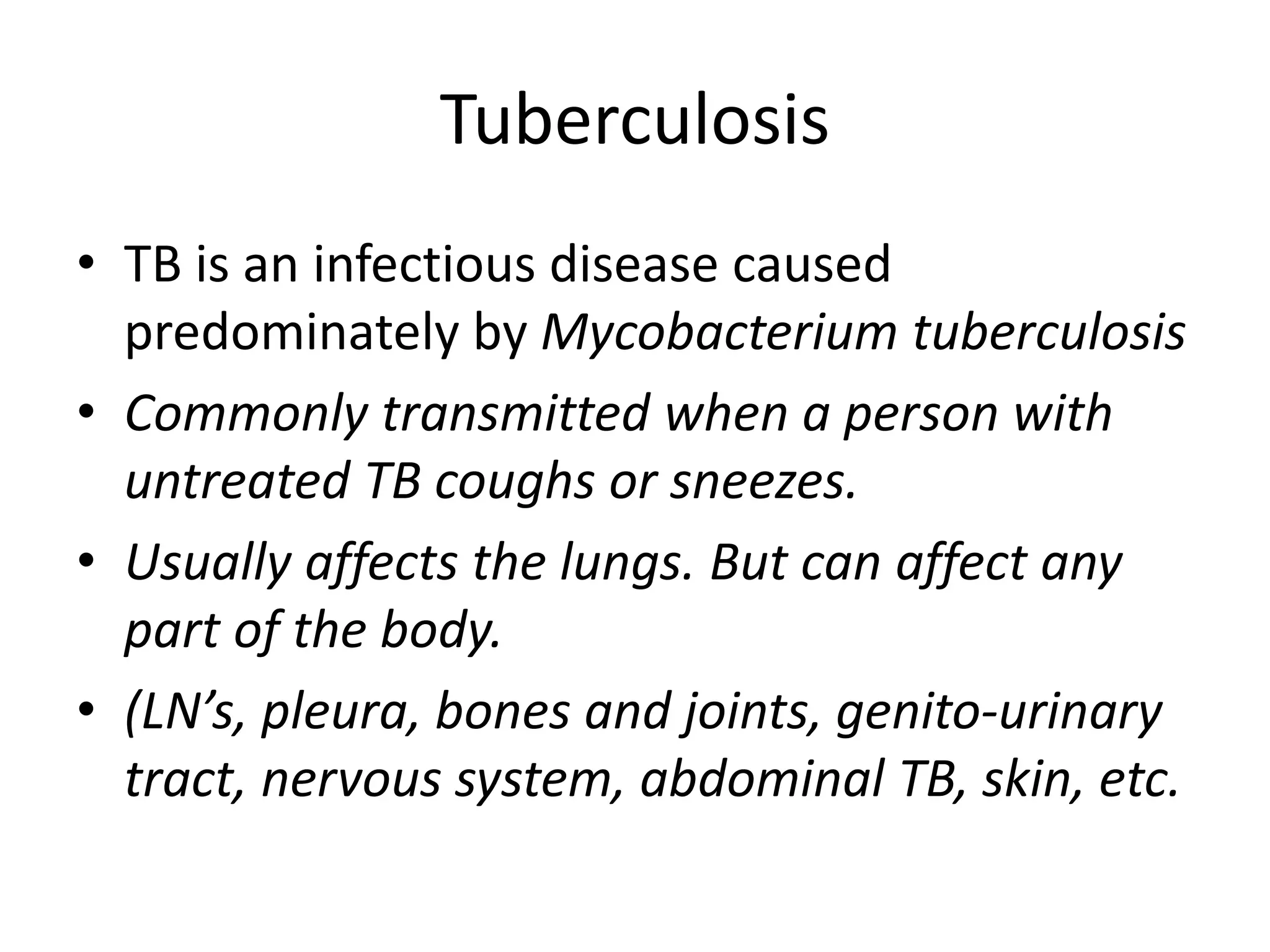 Revised national tuberculosis control programme | PPTX