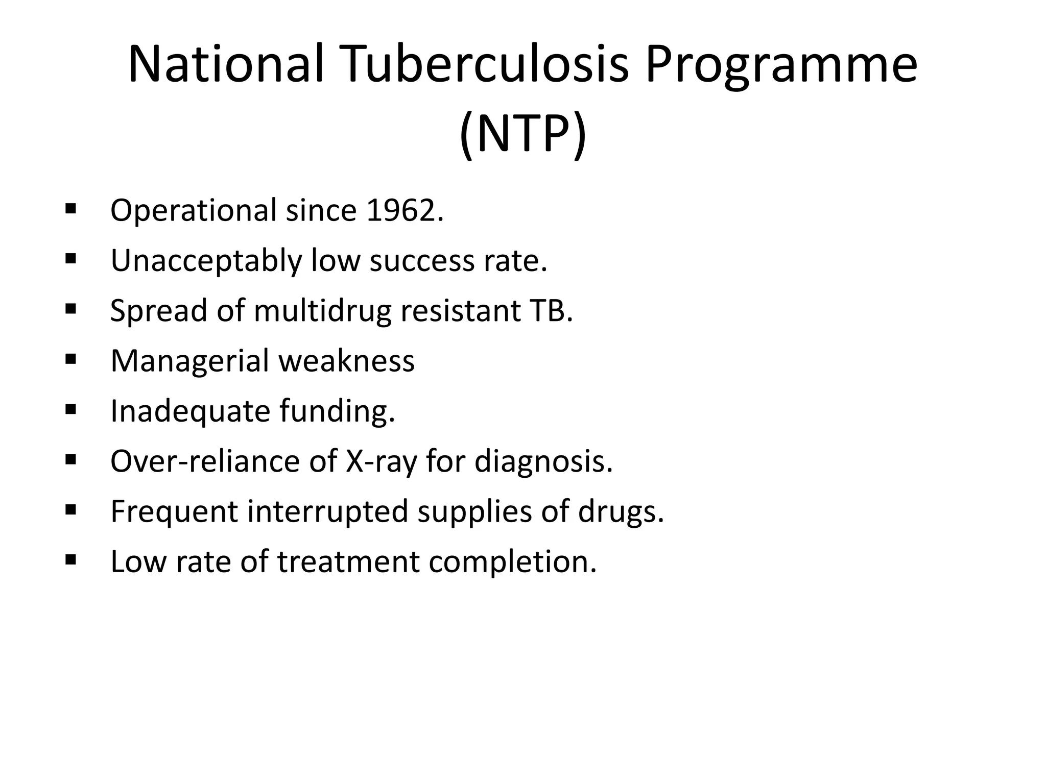 Revised national tuberculosis control programme | PPTX