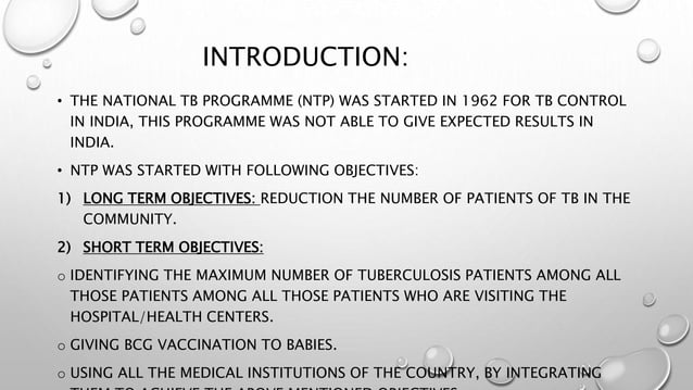 Revised national tuberculosis control programme (rntcp) | PPTX | Lung ...