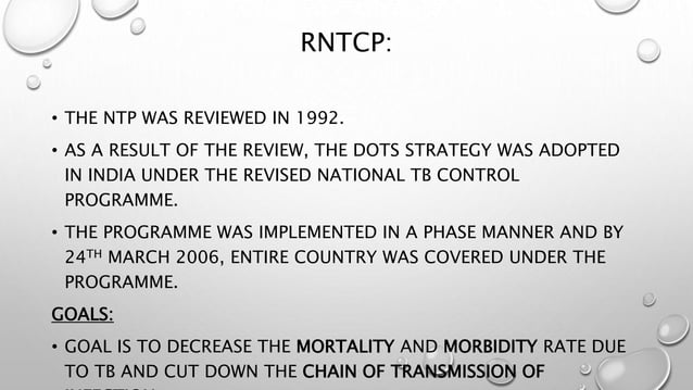 Revised national tuberculosis control programme (rntcp) | PPTX | Lung ...