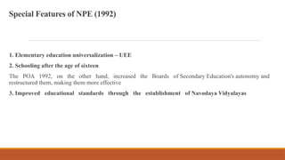 Revised National Policy on Education 1992 | PPTX