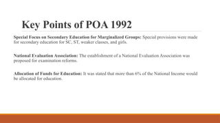 Revised National Policy on Education 1992 | PPTX
