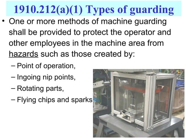 OSHA 10 Hour machine guarding presentation #4 | PPT