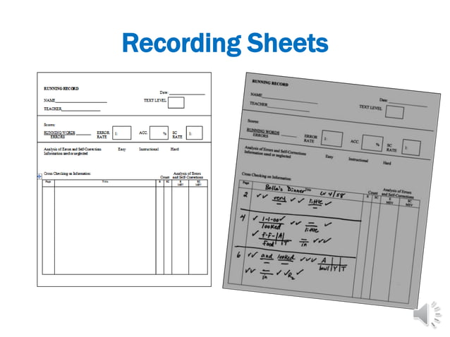 Formative Assessment: Recording a Running Record | PPTX