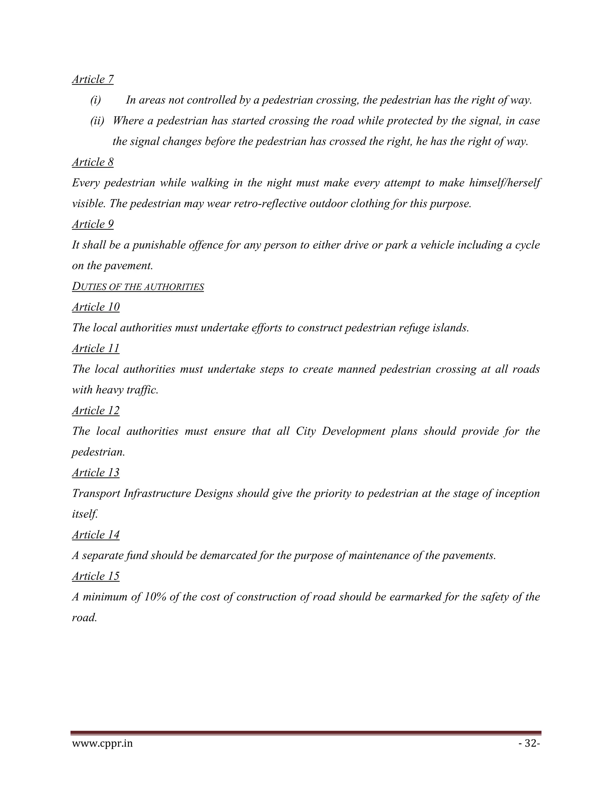 The Pedestrian and the Road | PDF