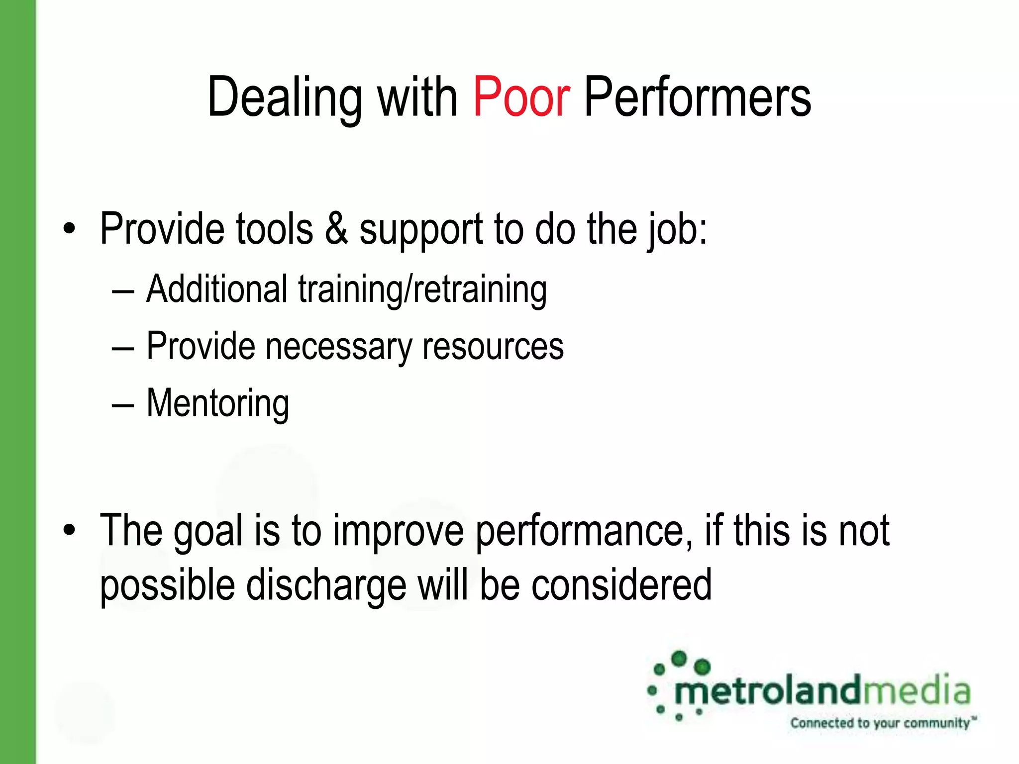 Revised Performance Meetings For Poor Performers | PPTX