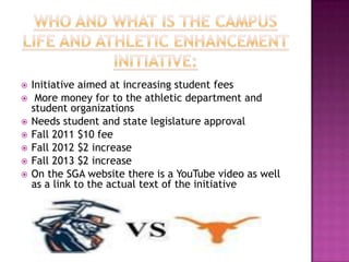 UTEP Athletic Fee Case Analysis Power Point | PPT