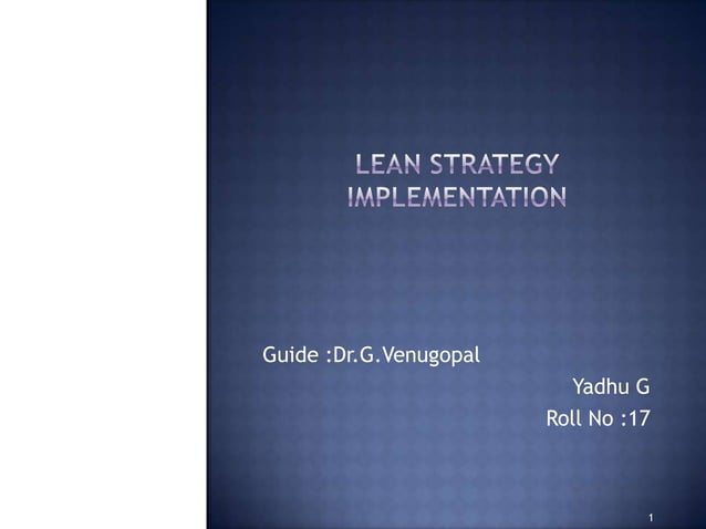 Lean Strategy Implementation Methodology. | PPT