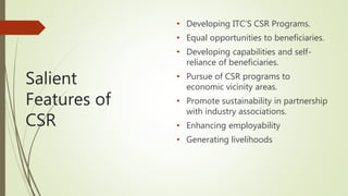 CSR Activities of ITC | PPTX