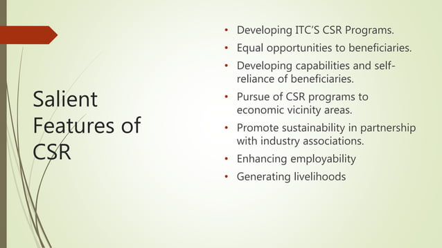 CSR Activities of ITC | PPTX