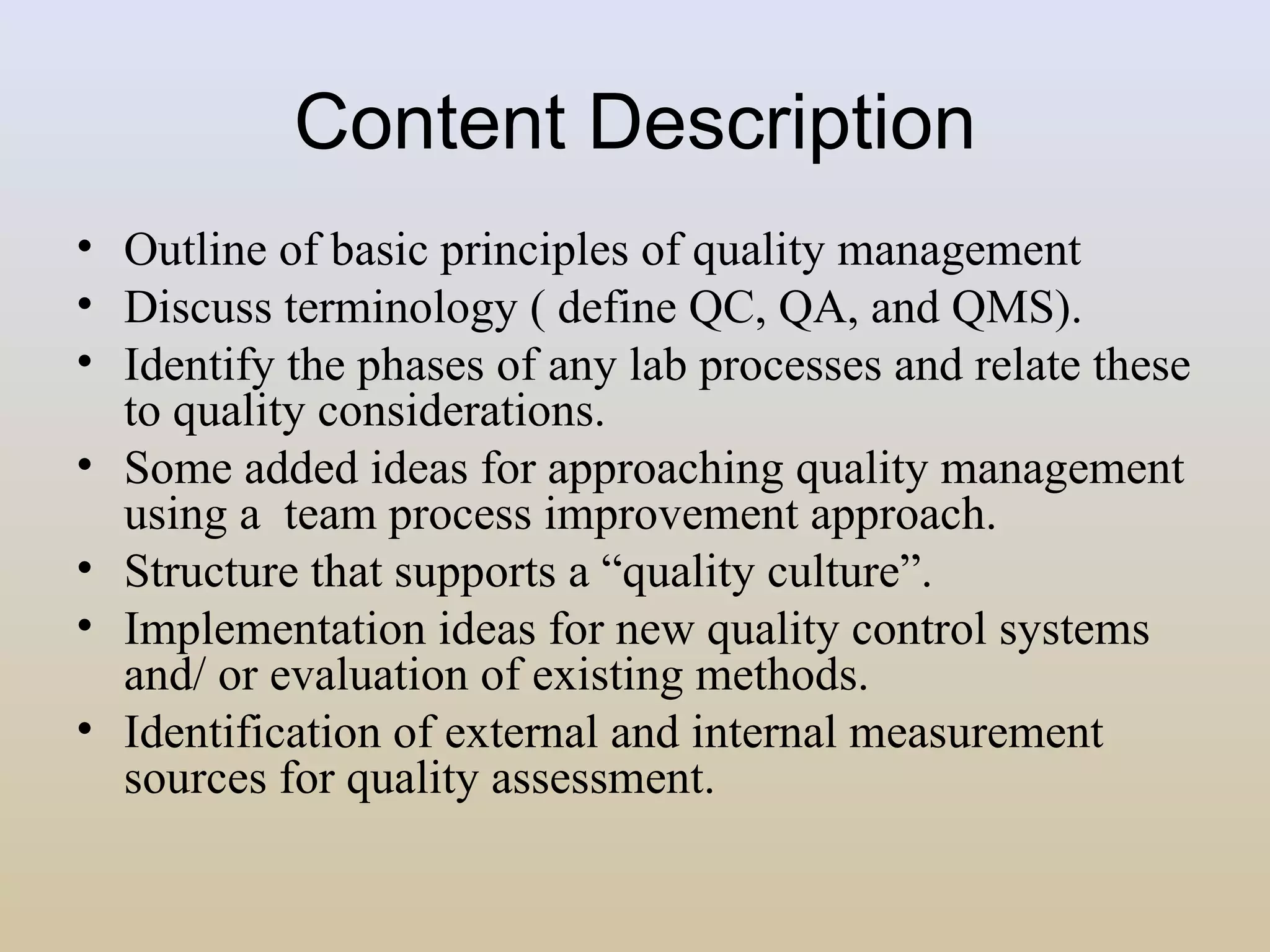Revised Quality Management Basics Texas Histology Society | PPT