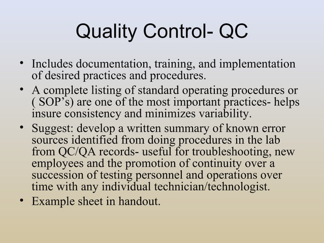 Revised Quality Management Basics Texas Histology Society | PPT