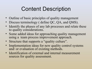 Revised Quality Management Basics Texas Histology Society | PPT