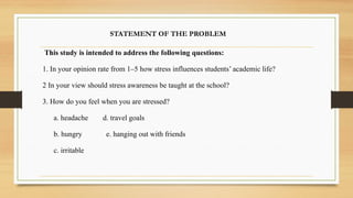 REVISED RESEARCH STUDY on stress management | PPT