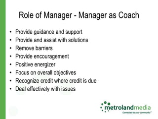 Revised Role Of The Coaching Manager | PPTX | Executive Leadership ...