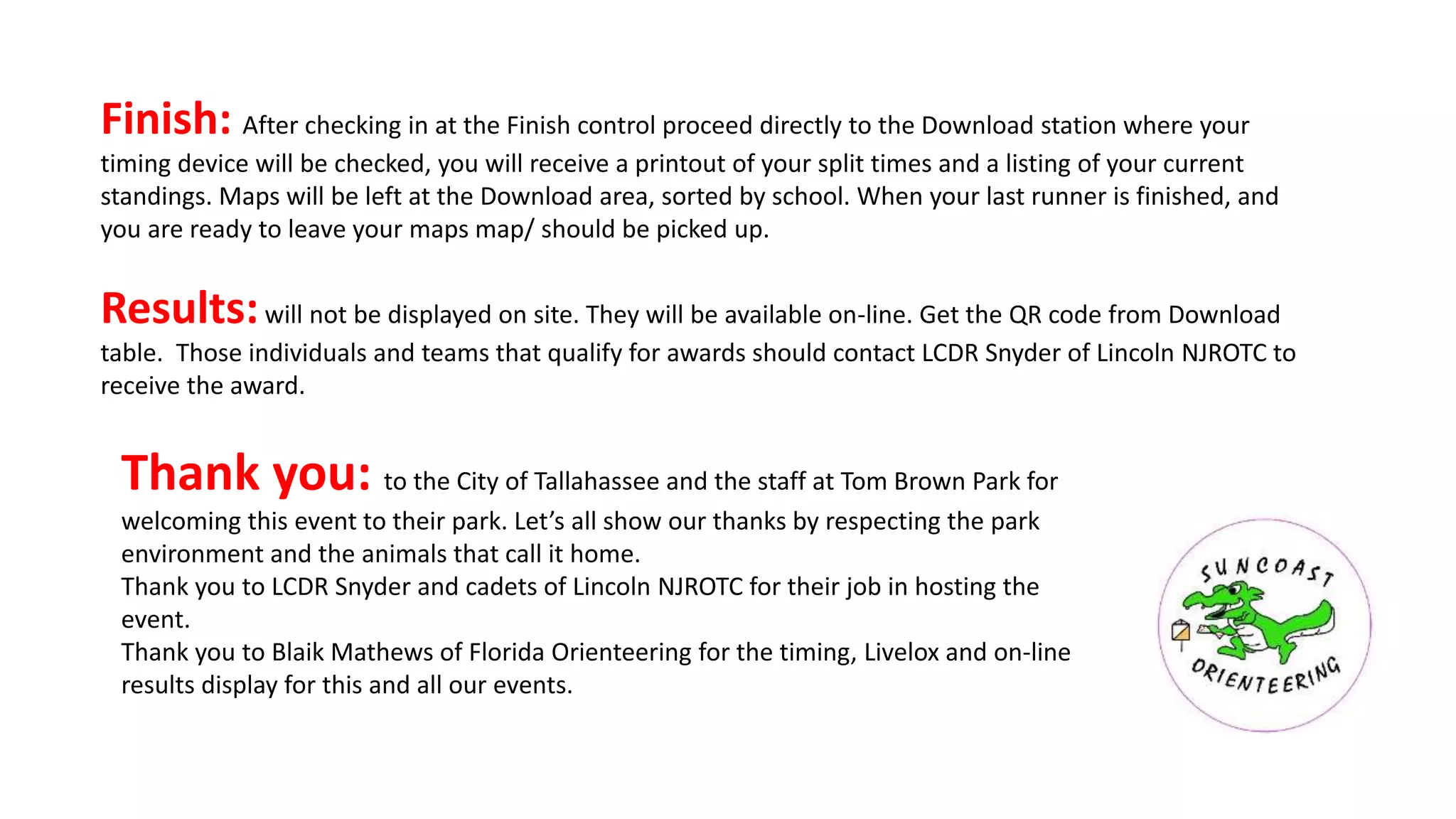 Instructions for north florida jrotc orienteering championships | PPTX