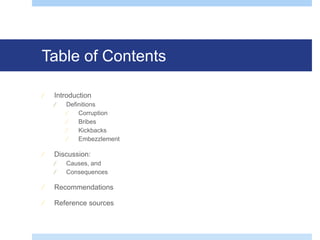 Causes and consequences of corruption | PPTX