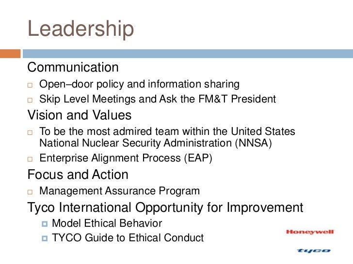 GBA Organizational Theory Honeywell FM&T