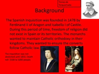 Student Work Sample: The Spanish Inquisition | PPTX