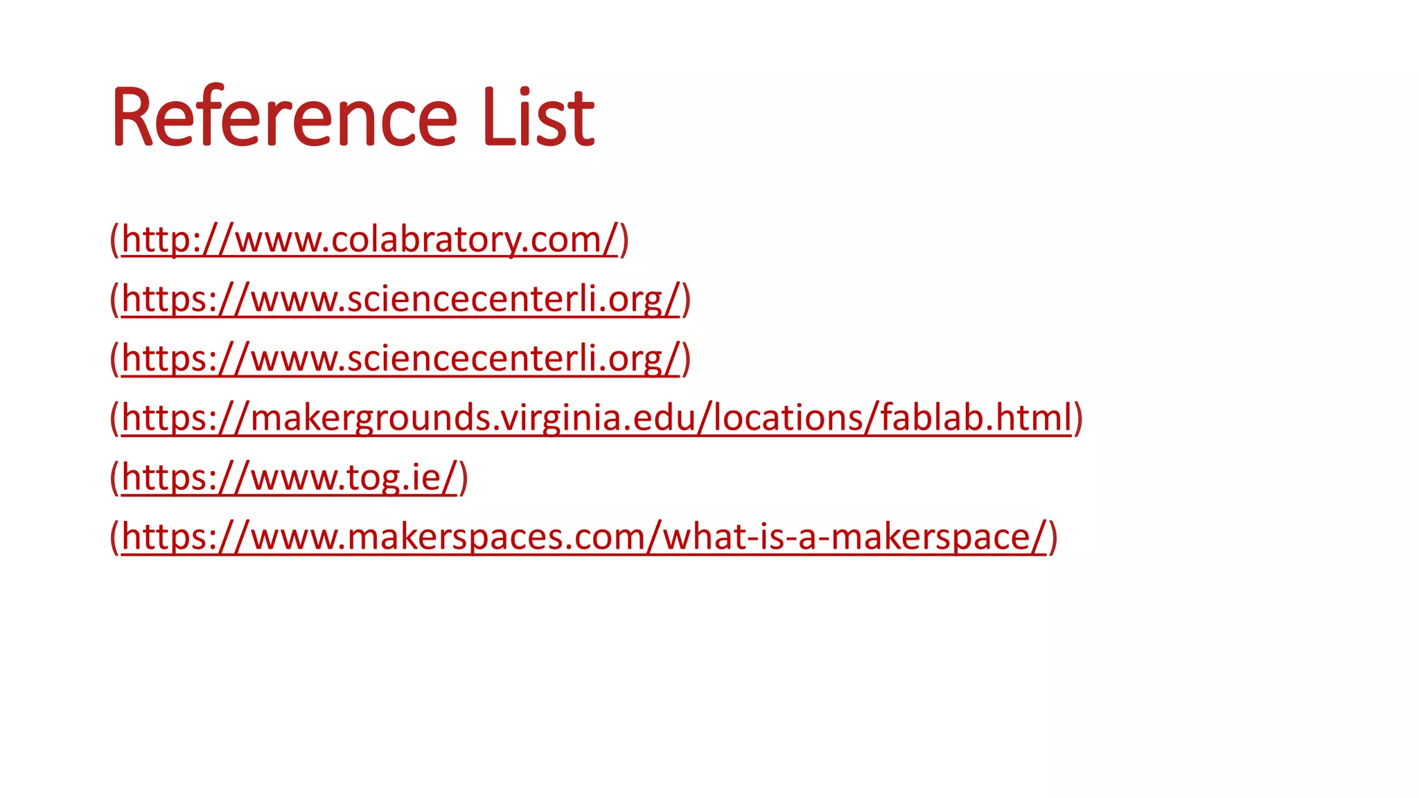 Makerspace website summary | PPTX