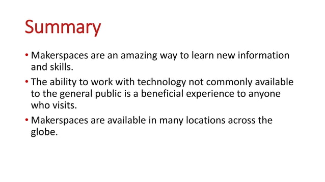 Makerspace website summary | PPT