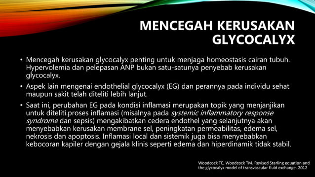 Revised Starling Equation and The Endothelial Glycocalyx (snf_akbar) | PPT