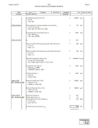 A Sample design report of Elastomeric Bearing-IRC 83-2018 Part -II | PDF