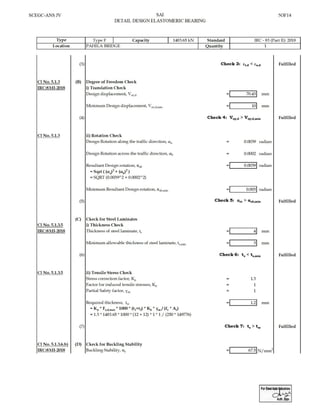 A Sample design report of Elastomeric Bearing-IRC 83-2018 Part -II | PDF