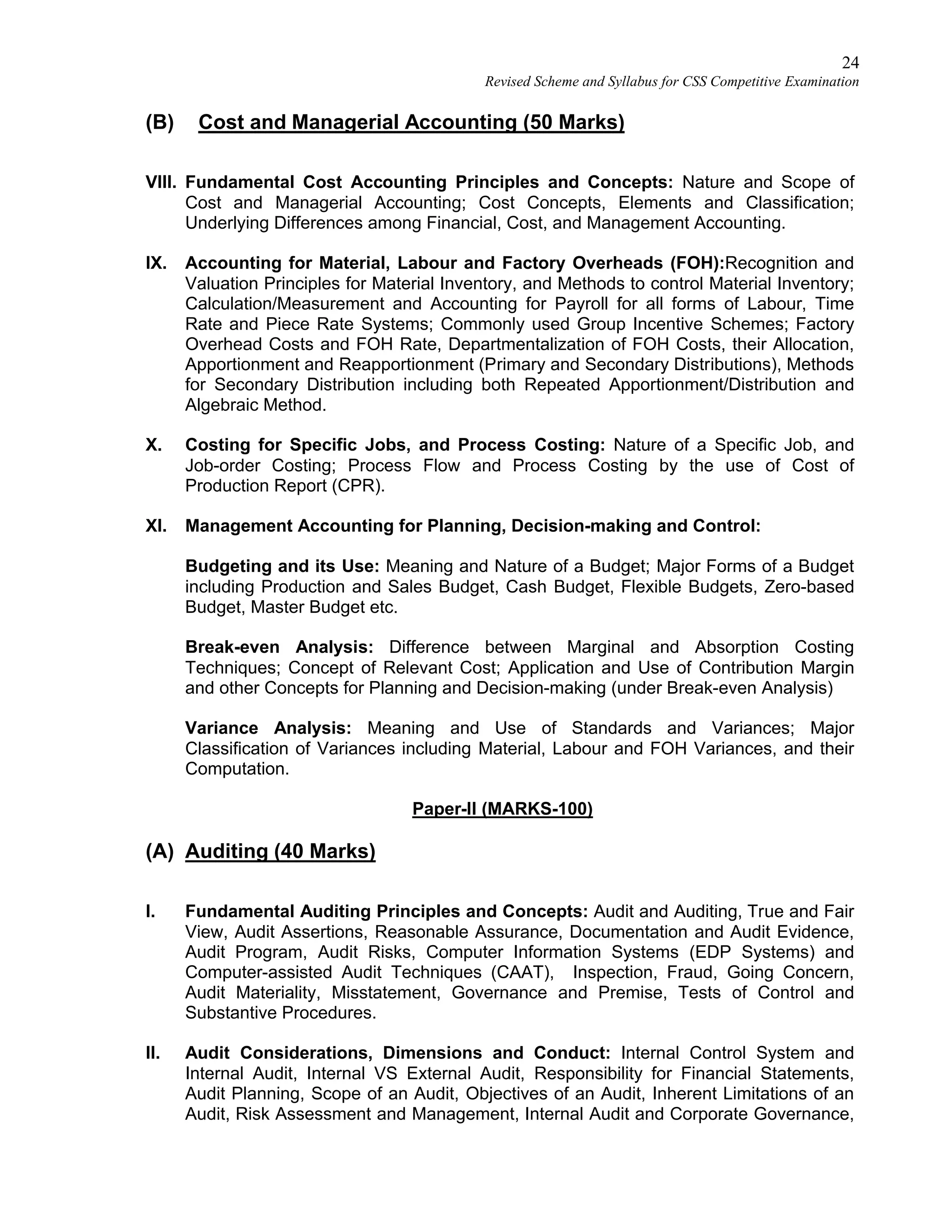 FPSC : " REVISED SYLLABI FOR CSS COMPETITIVE EXAMINATION, CE-2016 " | PDF