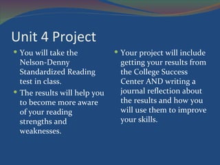 Unit 4: Active Reading | PPT