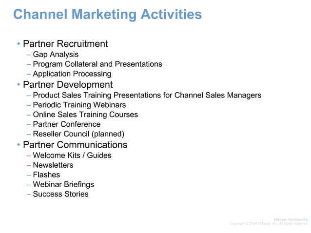 VMware Partner Program Plan | PPT | Sales | Business