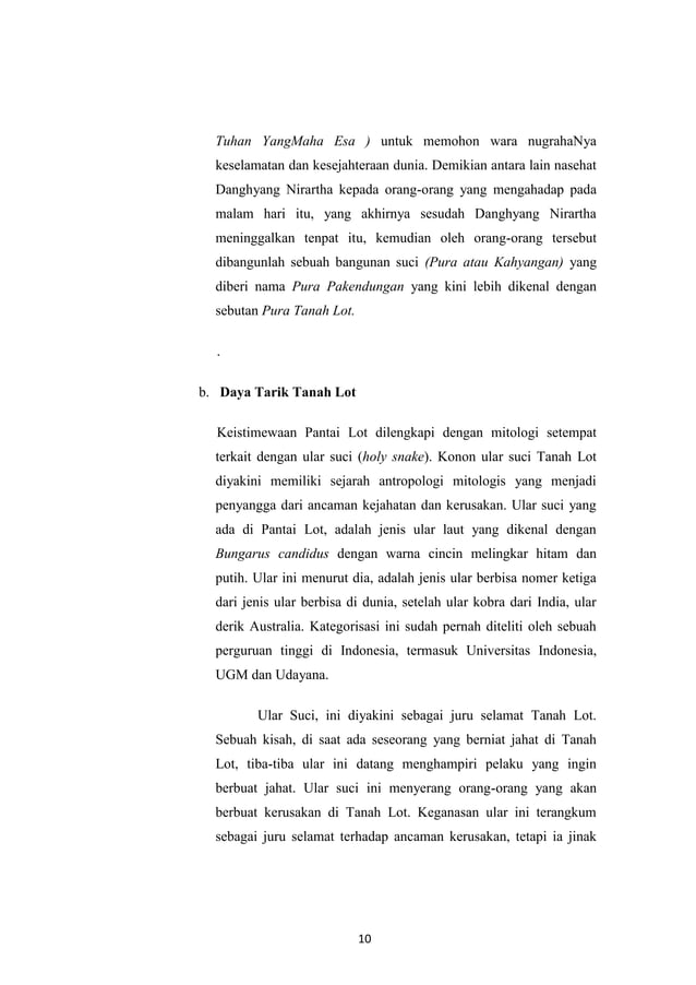 KARYA ILMIAH ULAR SUCI (Bungarus candidus) SEBAGAI DAYA TARIK WISATA DI ...