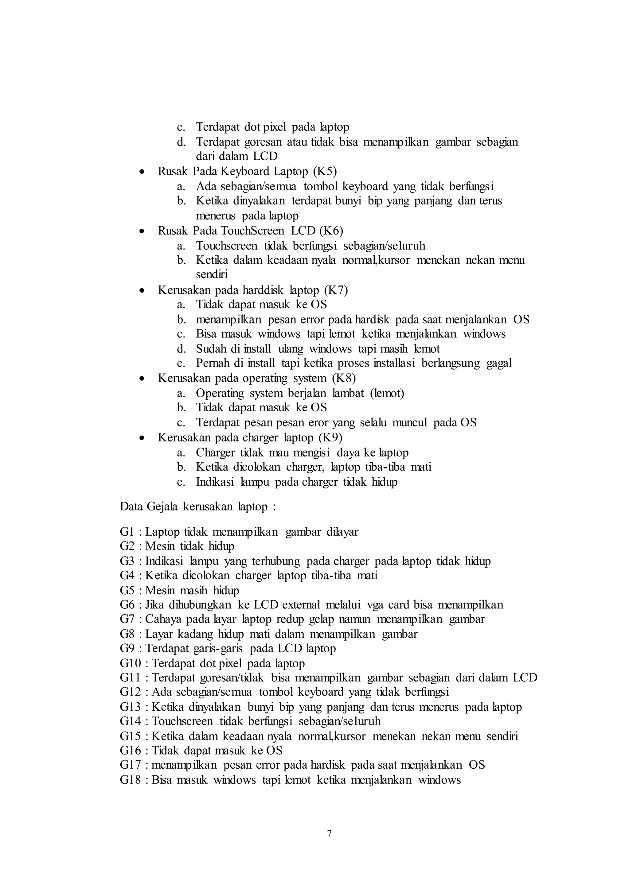 SISTEM INFORMASI KERUSAKAN LAPTOP MENGGUNAKAN METODE NAÏVE BAYES | DOCX