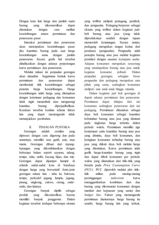 Analisis Kuantitas dan Harga Keseimbangan Gorengan di Surabaya dengan ...