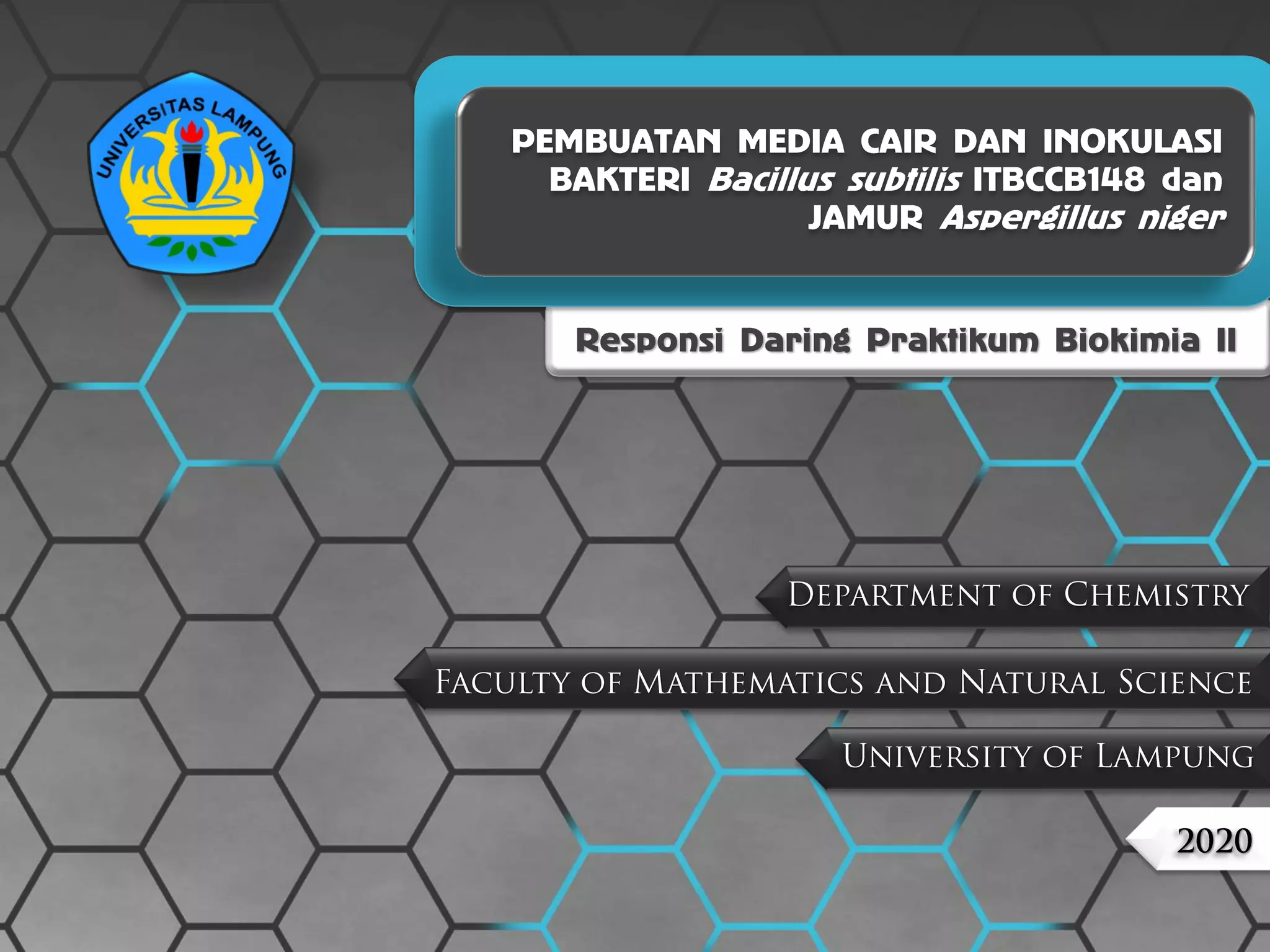 PEMBUATAN MEDIA CAIR & INOKULASI BAKTERI Bacillus Subtilis ITBCCB148 ...