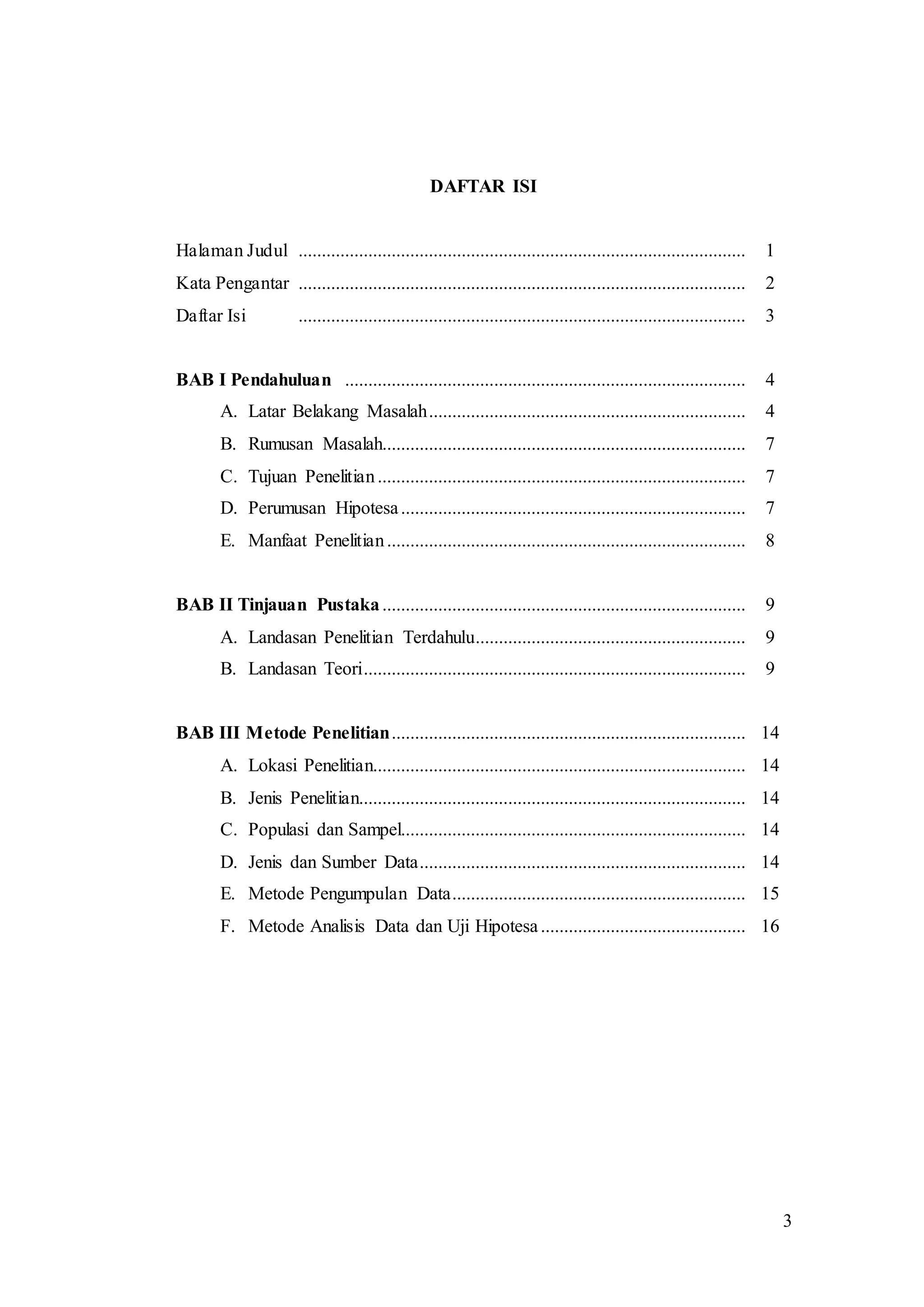 Contoh Proposal Penelitian SSS (Sangat Sederhana Sekali) | PDF