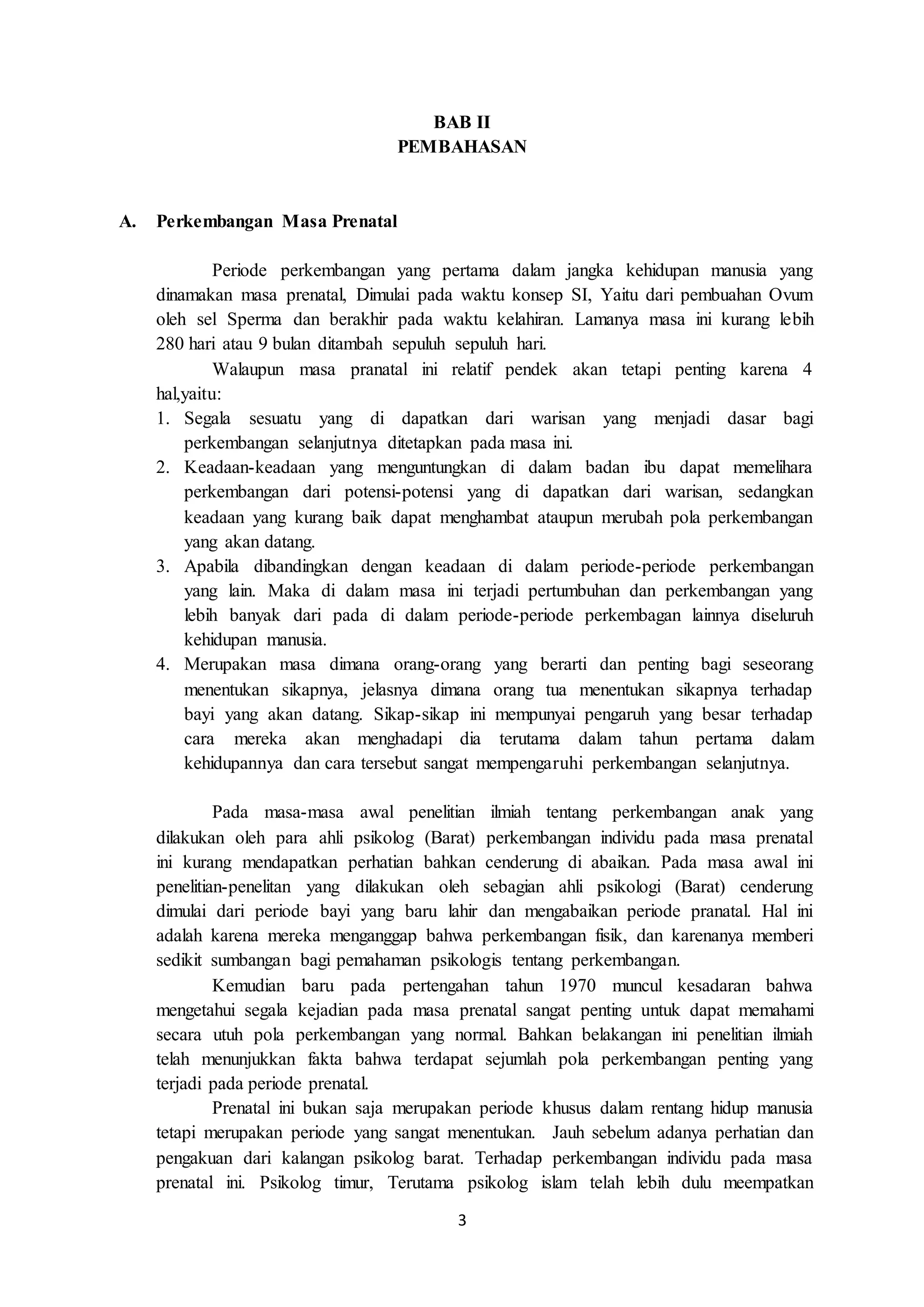 Revisi makalah perkembangan masa prenatal dan kelahiran sip (1) | DOCX