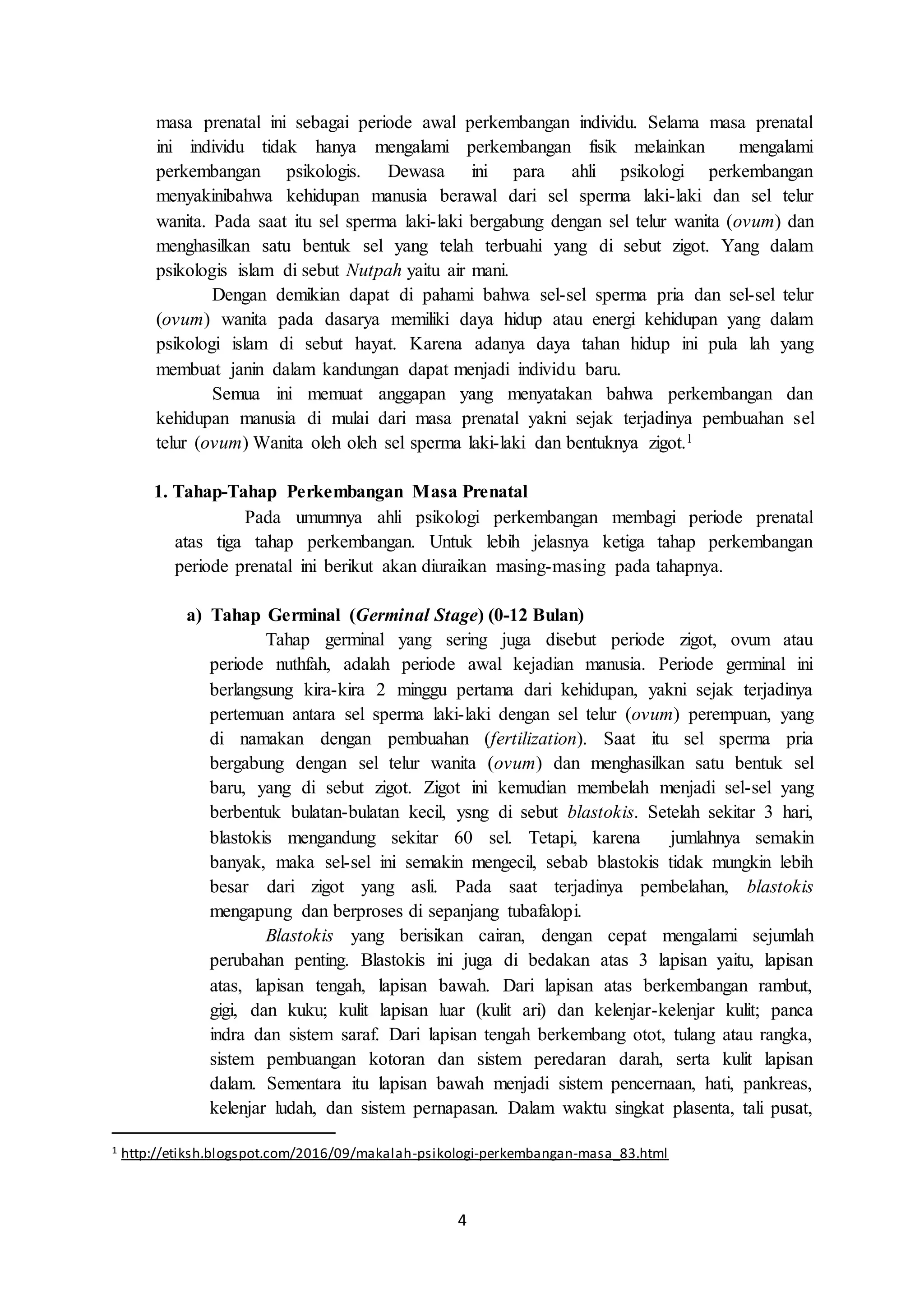 Revisi makalah perkembangan masa prenatal dan kelahiran sip (1) | DOCX