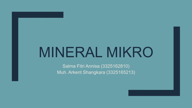 PPT MINERAL MIKRO | PPTX