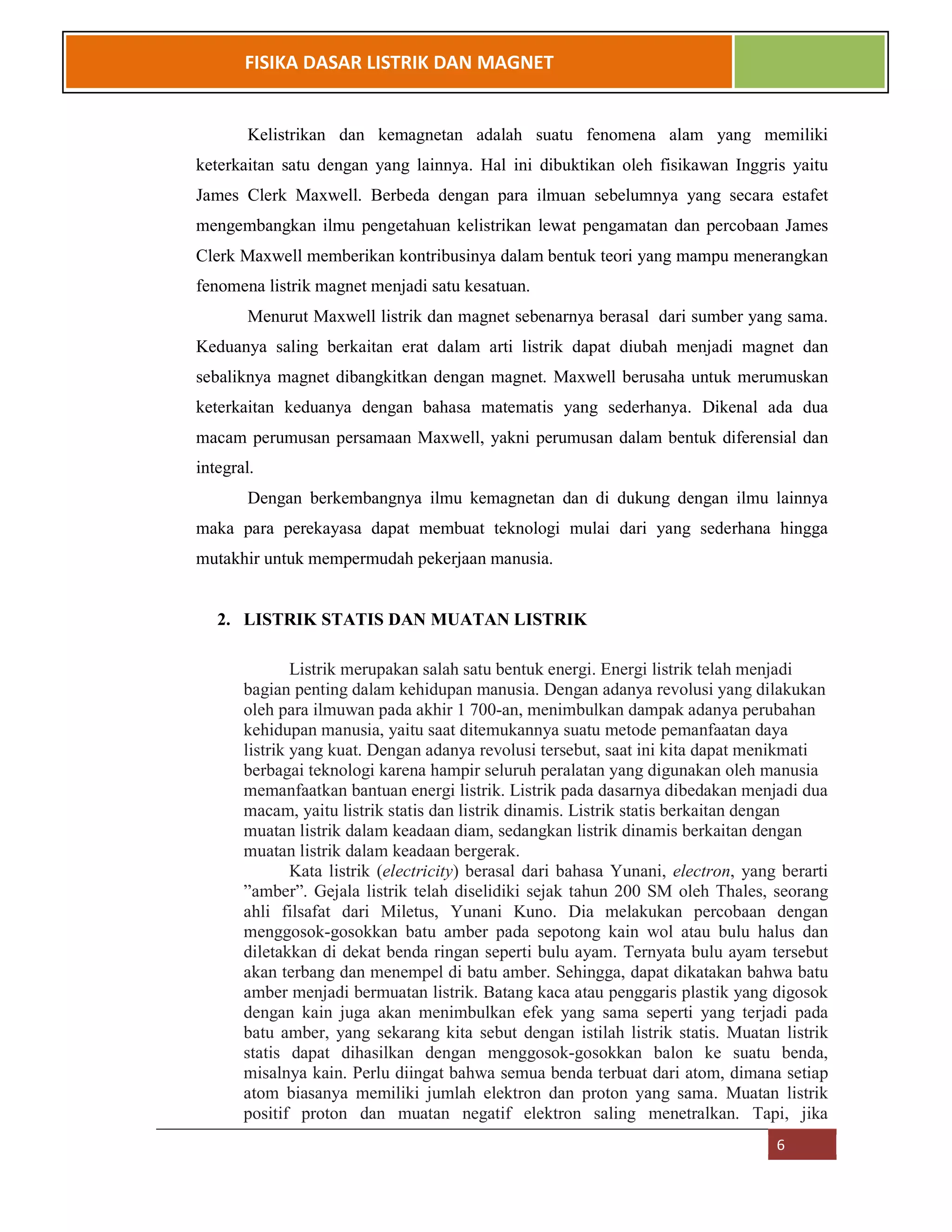 MODUL FISIKA LISTRIK DAN MAGNET | PDF