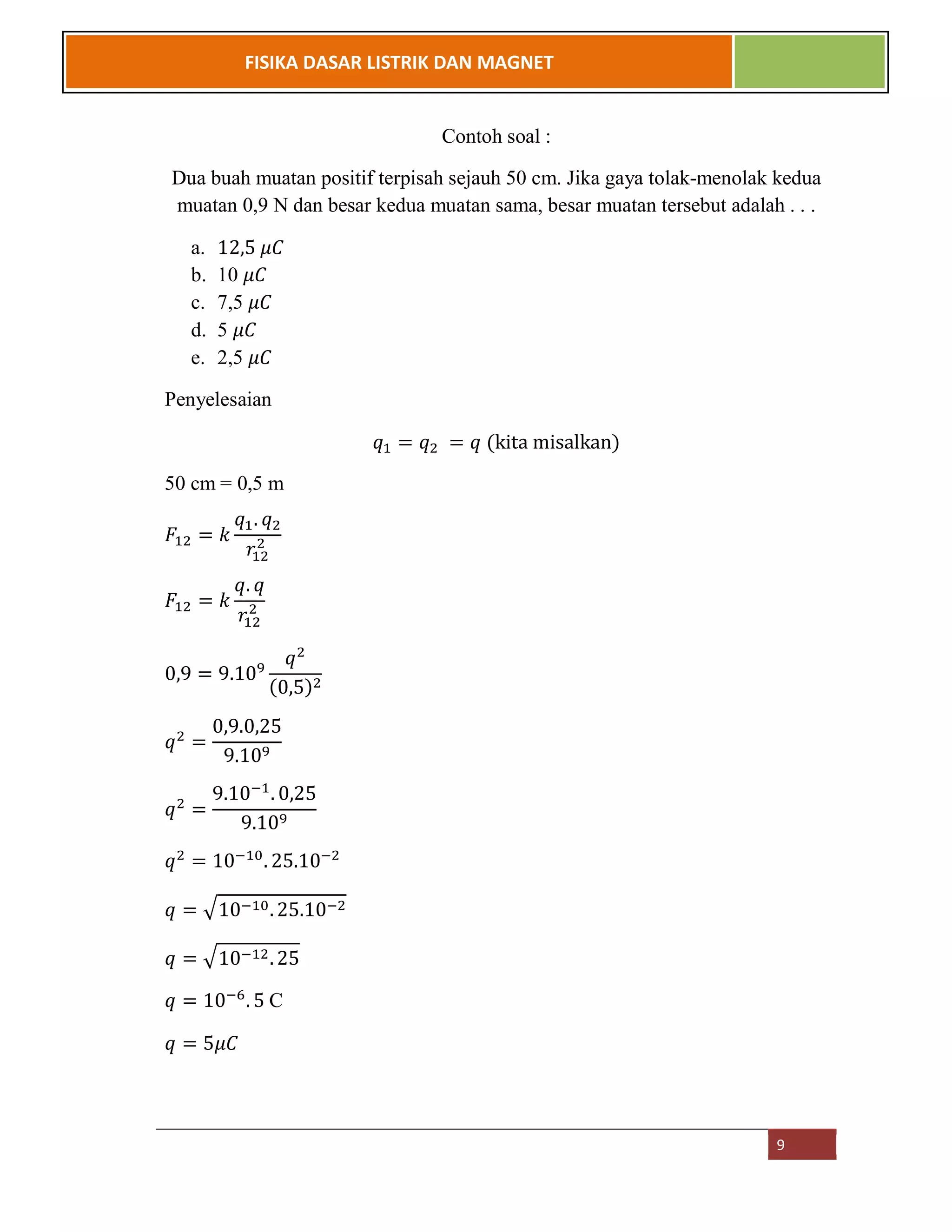 MODUL FISIKA LISTRIK DAN MAGNET | PDF