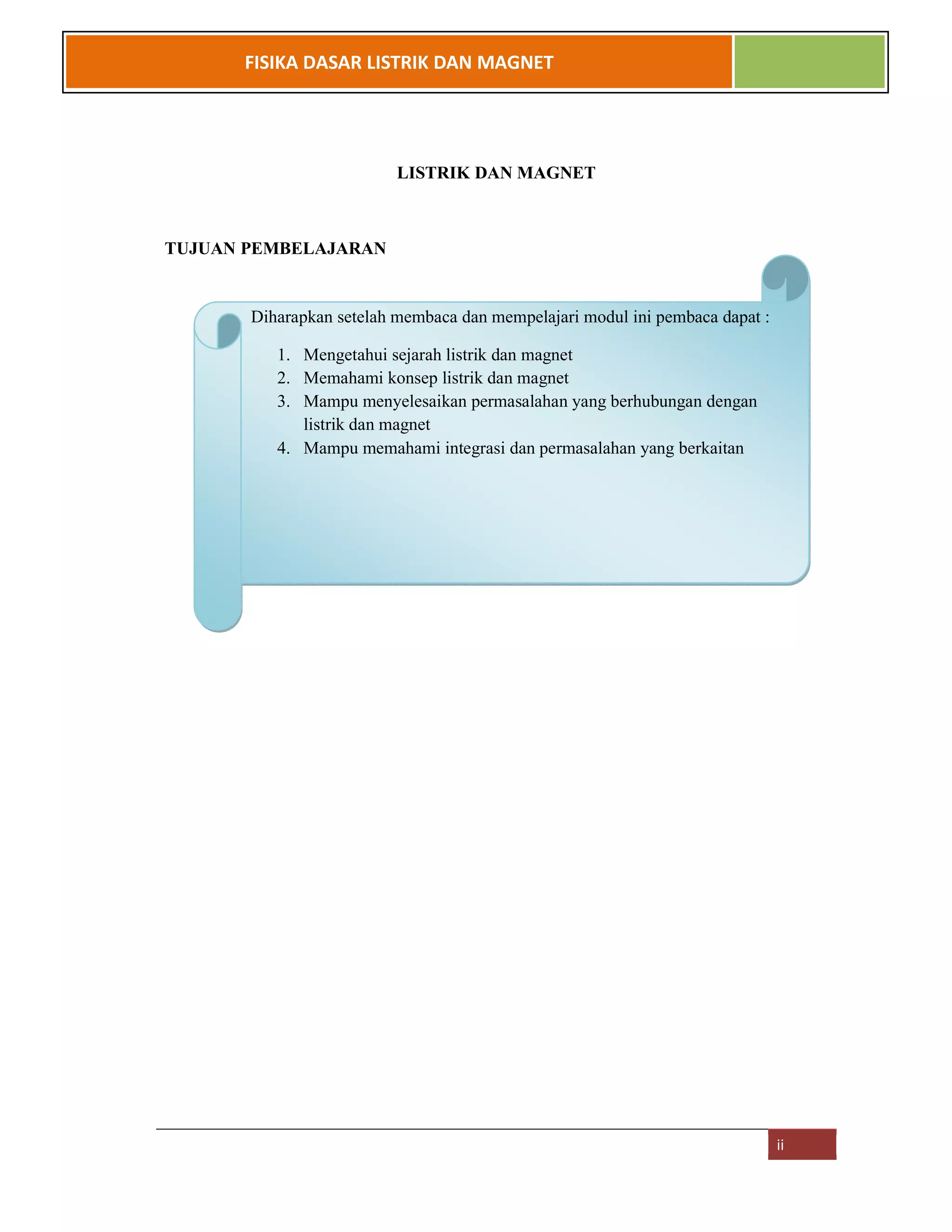 MODUL FISIKA LISTRIK DAN MAGNET | PDF