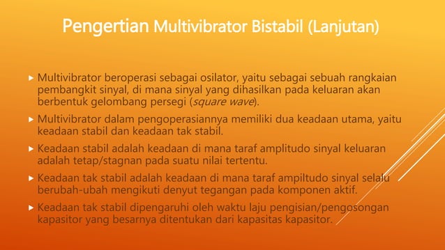 Revisi, multivibrator bistabil | PPT