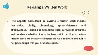 Creative Nonfiction: Revising and Critiquing | PPTX
