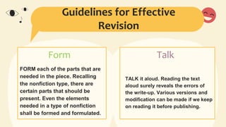 Creative Nonfiction: Revising and Critiquing | PPTX