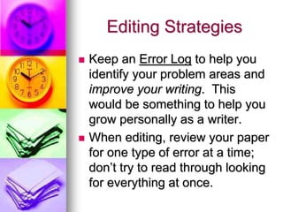 Revising Editing Power Point | PPTX